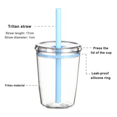 Cina Tazza con cannuccia in plastica senza BPA da 8,5*11,5 cm con tecnologia sigillata e a prova di perdite in vendita