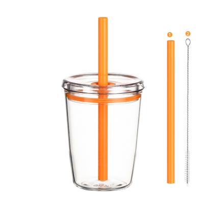 Cina 8Coppe di plastica da 0,5 x 11,5 cm con cannucce per bambini in vendita