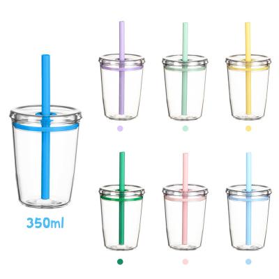 Cina Tazza con cannuccia in plastica Tritan, dimensioni 8,5*11,5 cm, a prova di perdite e versamenti per bambini senza cannuccia in vendita