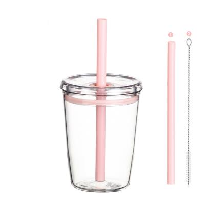 Cina Tazza con cannuccia in plastica Tritan, dimensioni 8,5*11,5 cm, a prova di perdite e versamenti per bambini senza cannuccia in vendita