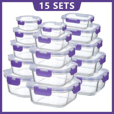 China Clear Plastic Lunch Containers Reusable Bpa Free High Borosilicate Glass Lunch Box for sale