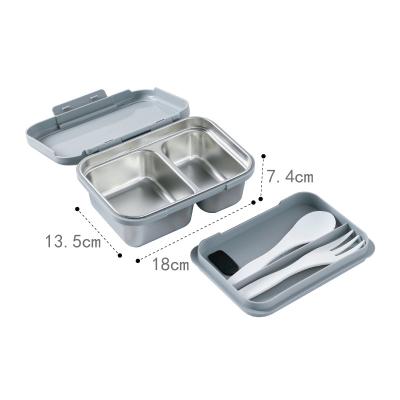 China Stainless Steel 304 Lunch Box Can be Put Into the Microwave to Heat Lunch Box Household Lunch Box Silicone Partition Student Lunch Box for sale