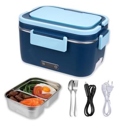 China B2B 120W 1800ml Electric Heating Lunch Boxes Office And Car Heating Bento Box with Touch Screen Timer for sale