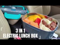 1.5L lekvrije elektrische lunchbox 60W draagbare elektrische lunchbox zelfverwarming elektrische lunchbox donkergroen