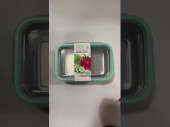 Leak Proof Metal Food Storage Containers Rectangular 500ml Capacity