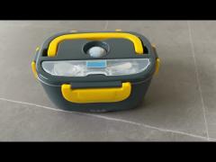Self Heating Electric Lunch Box 1.5L Electric Lunch Box Dual Use for Home and Car Grayish Yellow