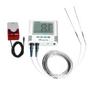China Portable Dual PT100 External Sensor Temperature Data Logger 200C 0.3C Accuracy for sale