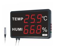 China HE230A Digital Thermometer Hygrometer 40M Visual Range External Sensor 3.0 Inch LED Display for sale