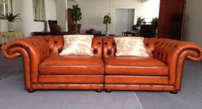 China 1004  high quality real leather American style 3 seater sofa for sale