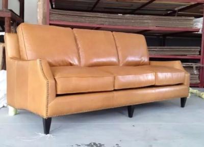 China 1012 high quality real leather American style 3 seater sofa for sale