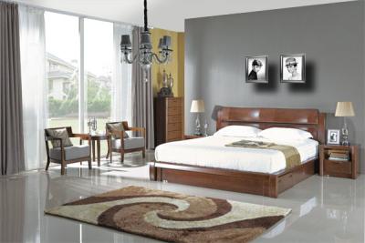 China 002 solid oax wood bedroom wooden furniture set for sale