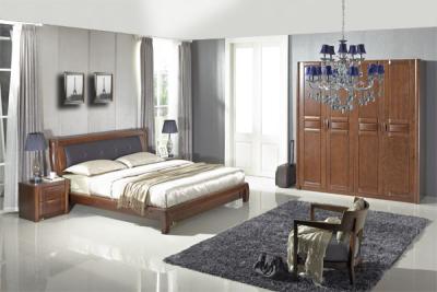 China 005 solid oax wood bedroom wooden furniture set for sale