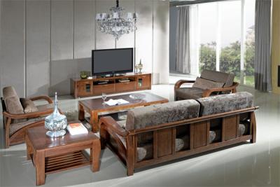 China 019 solid oax wood living room sofa set for sale