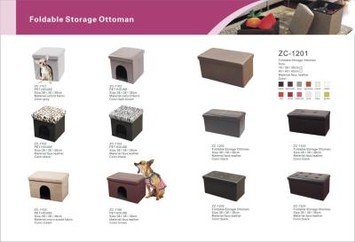 China Foldable storage ottoman PET HOUSE ZC-1101 for sale