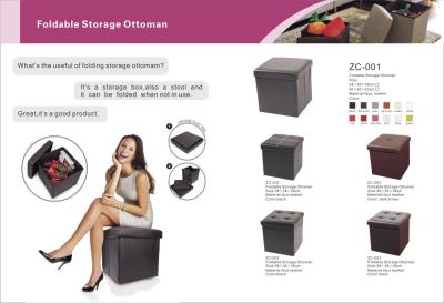 China Foldable storage ottoman ZC-001 for sale