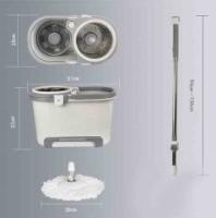 China 28cm Microfiber Cleaning Mop System With Multi Function Bucket And Spin Head for sale