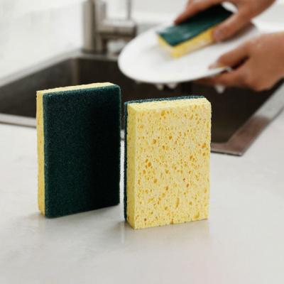 Cina Indumento a spugna a doppio strato di cellulosa ultraassorbente asciugatura rapida Cucina Indumento pulito per lavanderia e lavanderia in vendita