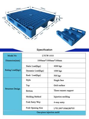 Cina Pallet di spedizione di plastica accatastabili 1000x1000 per trasporto delle merci in vendita