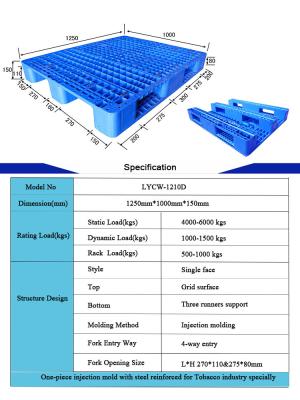 Cina 300KG-800KG di plastica dei pallet 1200 x 1200 dell'euro leggero della struttura carico dello scaffale in vendita