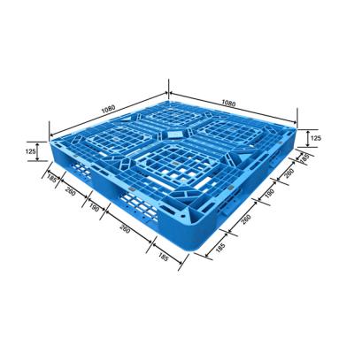 China 100% gerecycleerde Lichtgewicht Plastic Pallethdpe 1080mm×1080mm×125mm Te koop