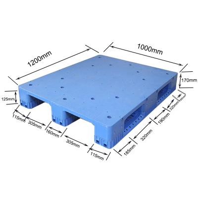 Cina HDPE riciclato blu 1200mm*1000mm*170mm del pallet di plastica del magazzino dell'OEM in vendita