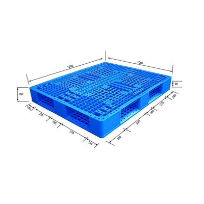 中国 倉庫4の方法プラスチック パレット1200 x 1000 PEの単一の側面の積み重ね 販売のため
