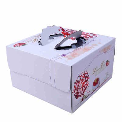 China Square Birthday Cake Custom Packaging Boxes Food Grade Lvory Paper 400gsm - 800gsm for sale
