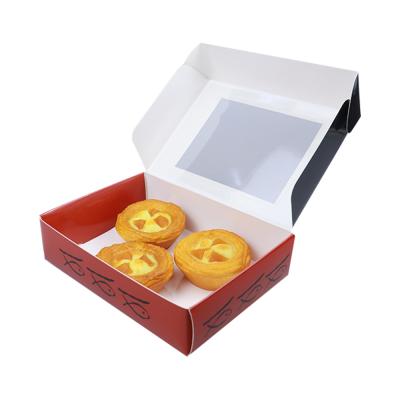 China New Fashion Hot Sale Biscuit Package With Pvc Window Donut Paper Box Sweet Pie Boxes Folded Package Boxes for sale