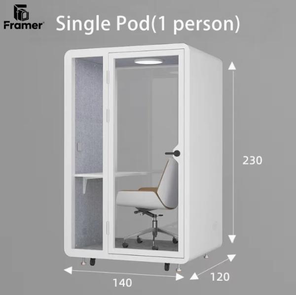 Quality Customizable Single Person Pod Compact Portable Office Pods Adjustable for sale