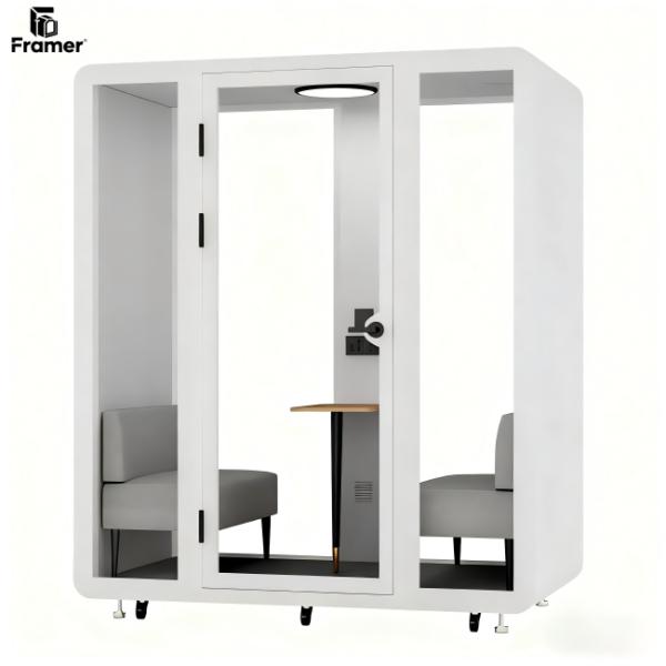 Quality Convertible Two Person Pod Interactive Soundproof Meeting Booth White for sale