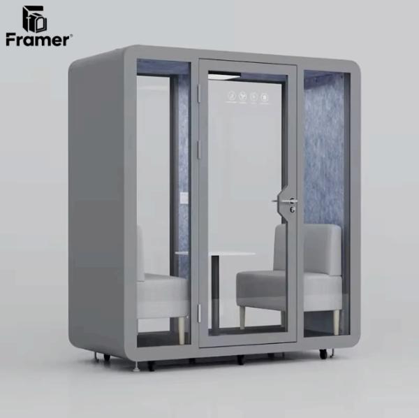 Quality Extendable Two Person Pod Modular Acoustic Phone Booths Modern With Ventilation for sale