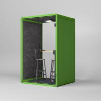 Quality Customized Two Person Booth Grass Green / Wood Grain Sound Proof Cabins With for sale