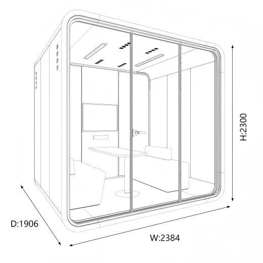 Quality Space Saving Meeting Pod Flexible Quiet Phone Booths With Modular Design for sale