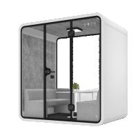 Quality High Sealing Acoustic Phone Booth Modern 4 Person Booth White for sale