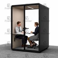 Quality Indoor Private Office Phone Booth Fully Enclosed Modular Sound Proof Rooms Black for sale