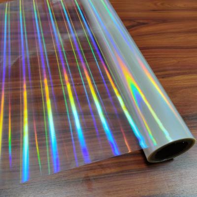 China Soft Transverse Beam Transparent Holographic Lamination Film for Gift Craft Packaging for sale