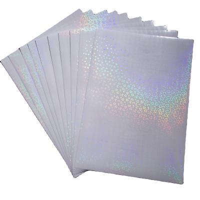China A4 Sheet Transparent PVC PP Heart Holographic Cold Lamination Film Self-Adhesive Holographic Lamination Film Decorative Sheet for sale
