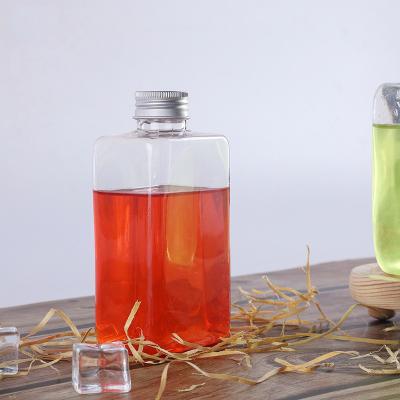Κίνα Πλαστική 16 Oz φυσική λοξευμένη τετραγωνική HDPE UV επένδυση μπουκαλιών χυμού προς πώληση