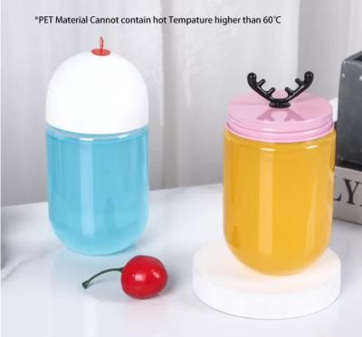 China A soda pode parafusar o revestimento bonito plástico da cor do tampão de parafuso do chifre da garrafa de leite das partes superiores 350ml à venda