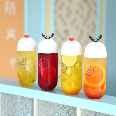 China A soda pode parafusar o revestimento bonito plástico da cor do tampão de parafuso do chifre da garrafa de leite das partes superiores 350ml à venda