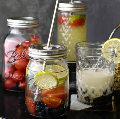 China 16Oz Mason Jars Pint Straw Glass-Flasche Crackproof 8 Unze-großer Öffnung zu verkaufen