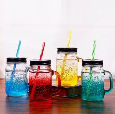 China O azul vermelho do ISO coloriu a boca 4.7pounds regular de Mason Jars With Handles 12.3in à venda