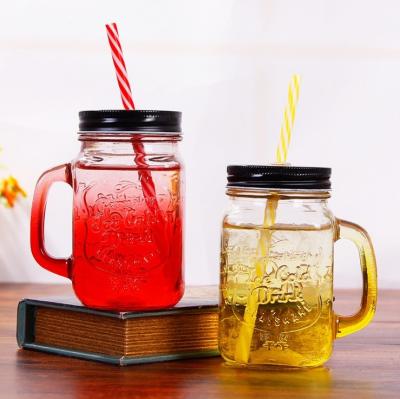 China O azul vermelho do ISO coloriu a boca 4.7pounds regular de Mason Jars With Handles 12.3in à venda