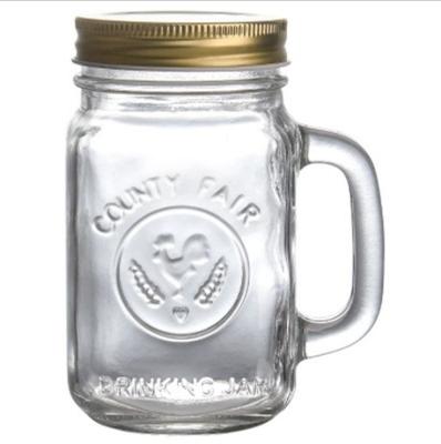 China ISO14001 van de Flessencrackproof van de glasopslag het Land Eerlijk Mason Jar Mugs 5.25in Te koop