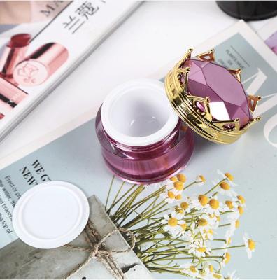 Cina Barattolo acrilico cosmetico di plastica della corona dei contenitori 15g dell'ombretto vuoto riciclabile in vendita