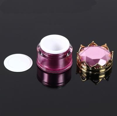 Cina Barattolo acrilico cosmetico di plastica della corona dei contenitori 15g dell'ombretto vuoto riciclabile in vendita