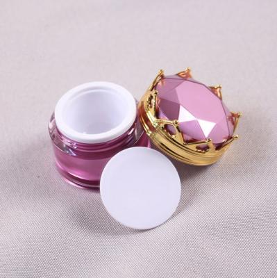 Cina Barattolo acrilico cosmetico di plastica della corona dei contenitori 15g dell'ombretto vuoto riciclabile in vendita
