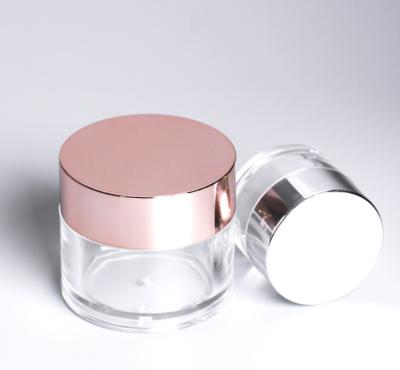China Frasco cosmético 50g da parede dobro luxuosa acrílica redonda a 200g Antitear à venda