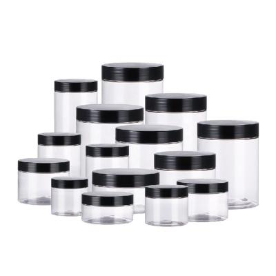 Cina Chiari barattoli di plastica 4oz 8oz di immagazzinamento nel contenitore di alimento con il coperchio di plastica del metallo del coperchio in vendita
