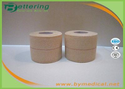 China Skin Colour 100% Pure Cotton Heavy Stretch Tape Elastic Adhesive Bandage EAB ith middle line sports tape for sale